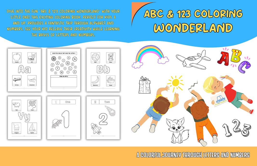 ALPHABET & NUMBERS COLORING BOOK – Simply Love PLR